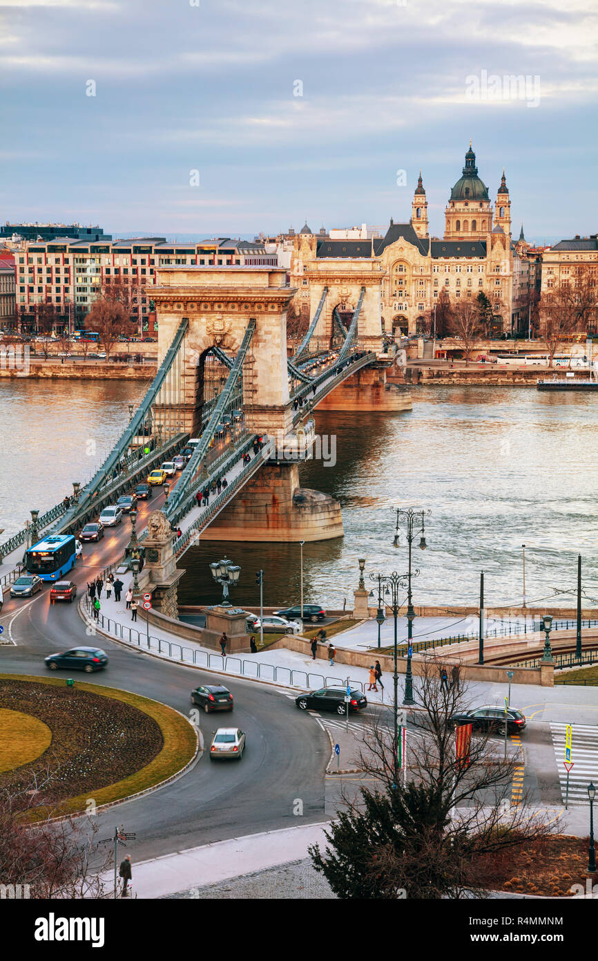 Overview of Budapest at sunrise Stock Photo - Alamy