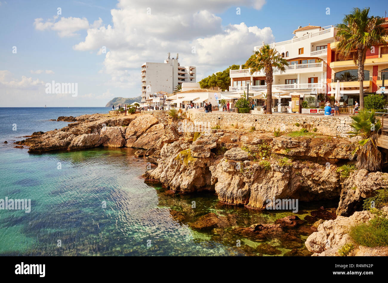 Cala Ratjada, Mallorca, Spain - August 18, 2018: Resort of Cala Ratjada ...