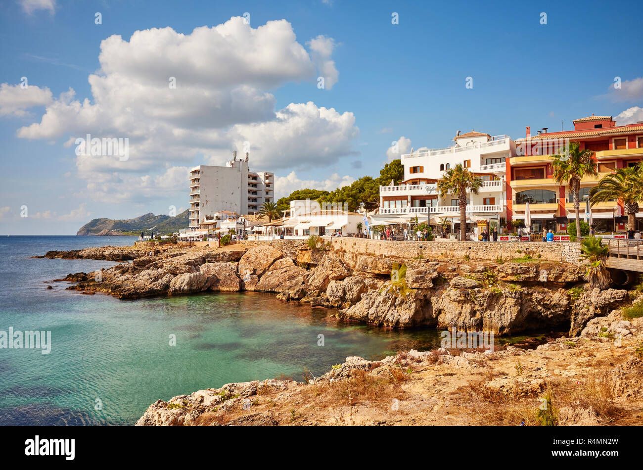 Cala Ratjada, Mallorca, Spain - August 18, 2018: Resort of Cala Ratjada ...