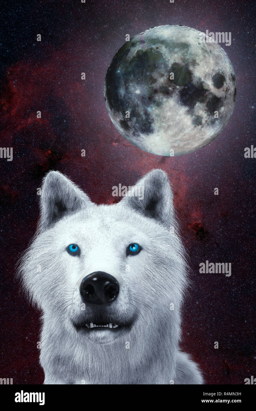 Digital 3D Illustration of a Wolf, Elements by NASA Stock Photo - Alamy