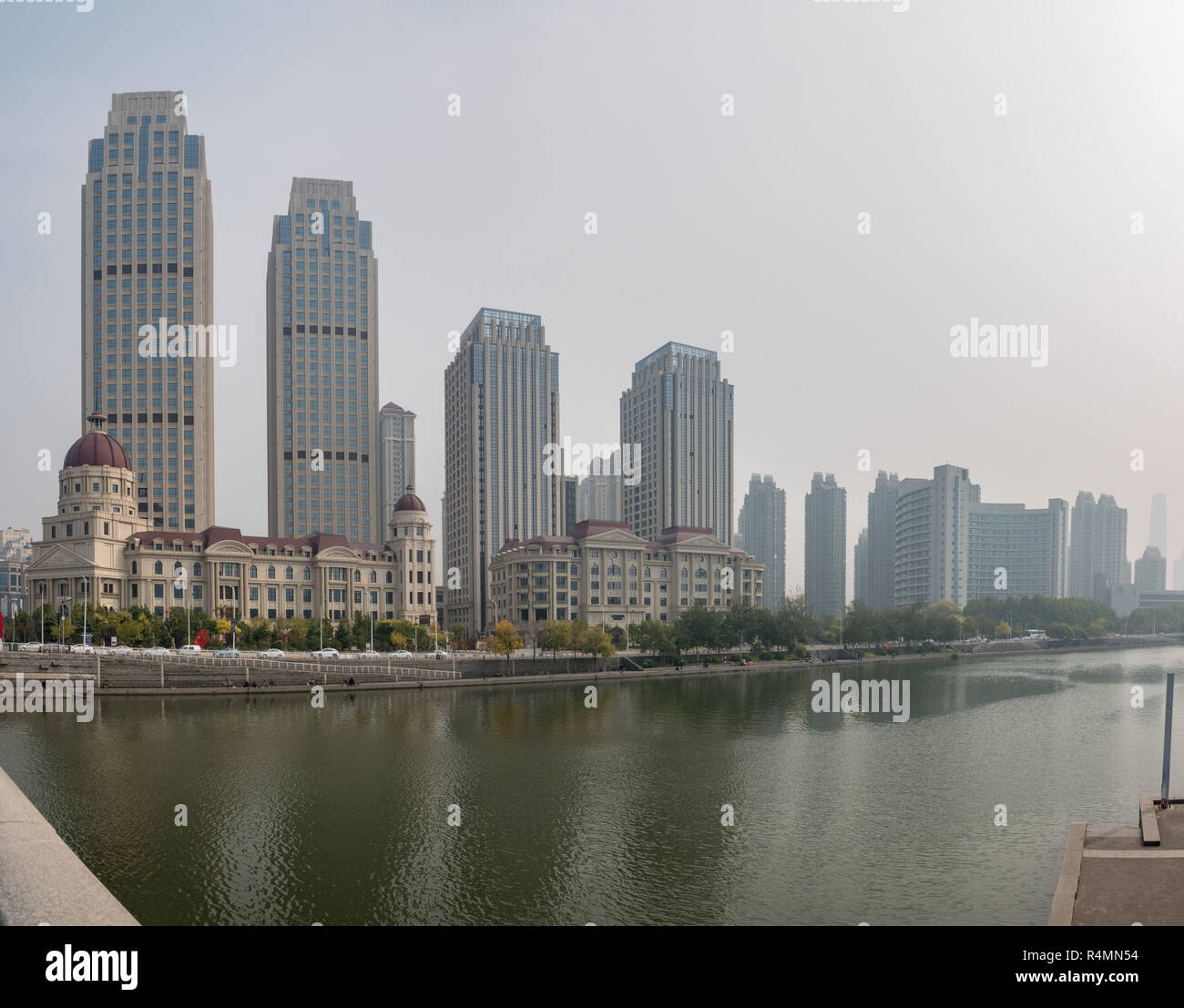 Modern buildings by RIver Haihe in Tianjin Stock Photo - Alamy