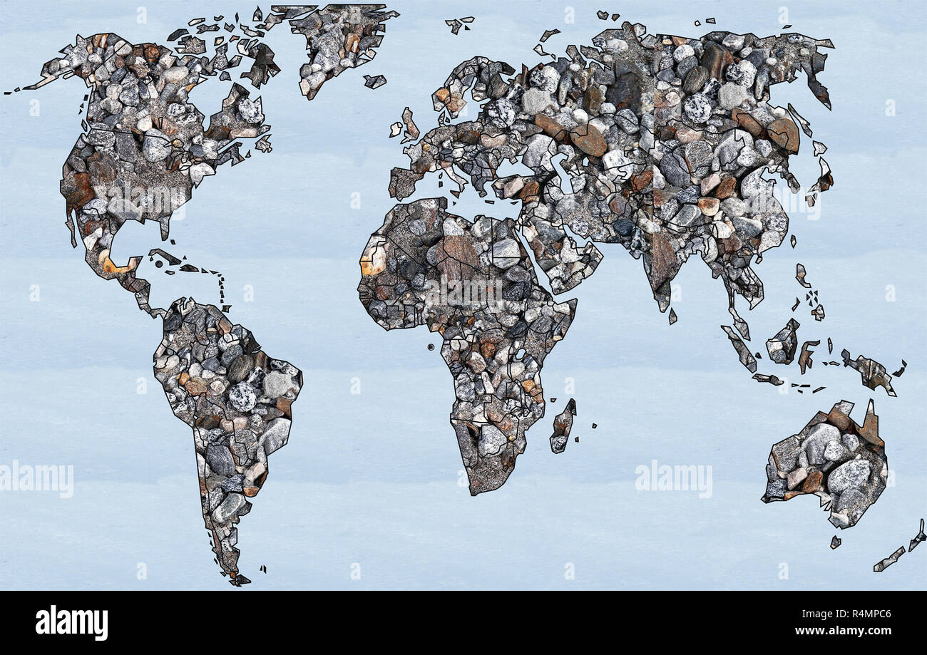 stone world map globe Stock Photo - Alamy