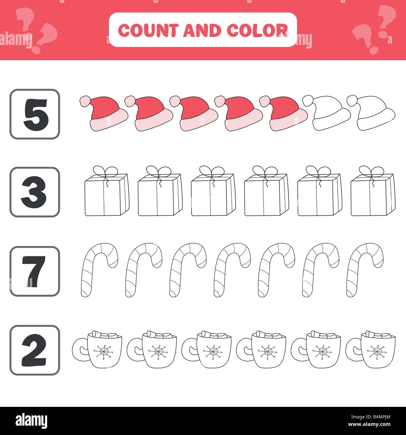 Mathematics worksheet for kids. Count and color educational children ... Mathematics worksheet for kids. Count and color educational children ...