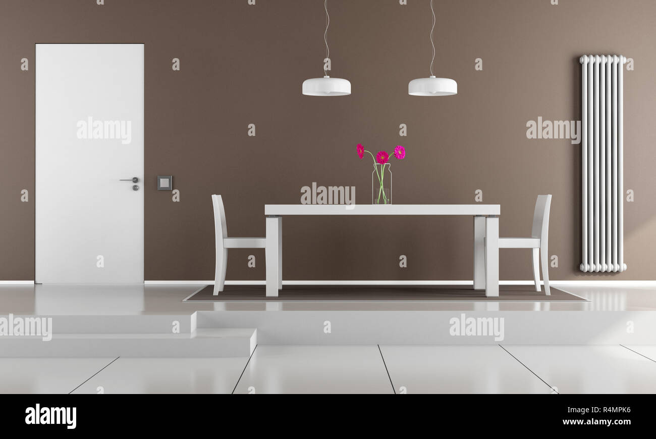 Two levels dining room Stock Photo - Alamy