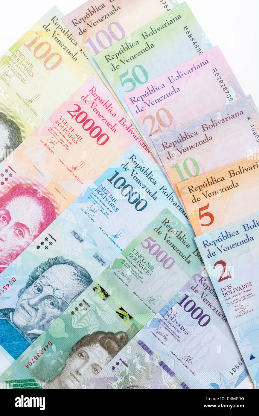 Venezuela Bolivar banknotes - metaphor for Hyperinflation in the ...