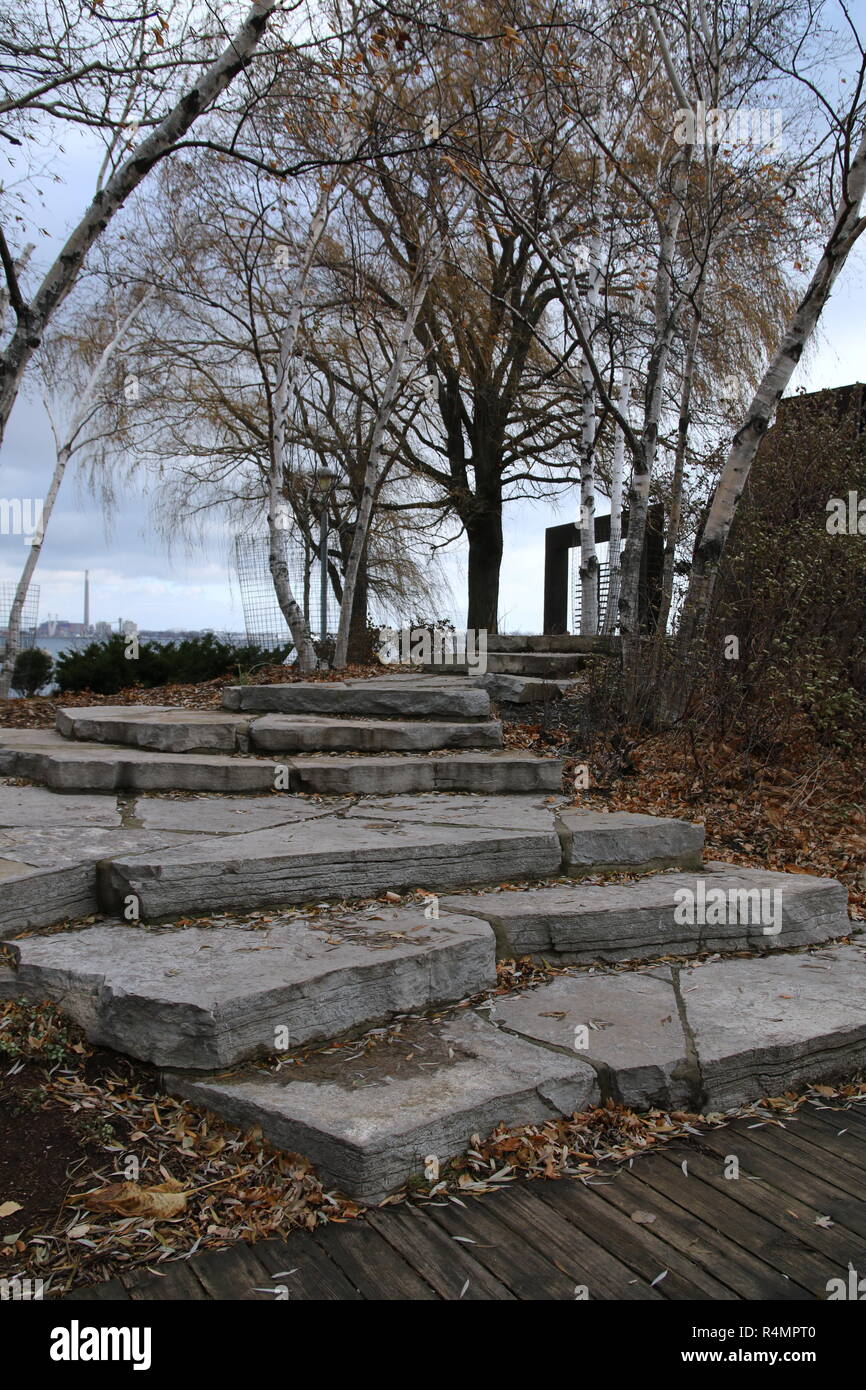 Walk up the steps to look at Lake Ontario Stock Photo - Alamy