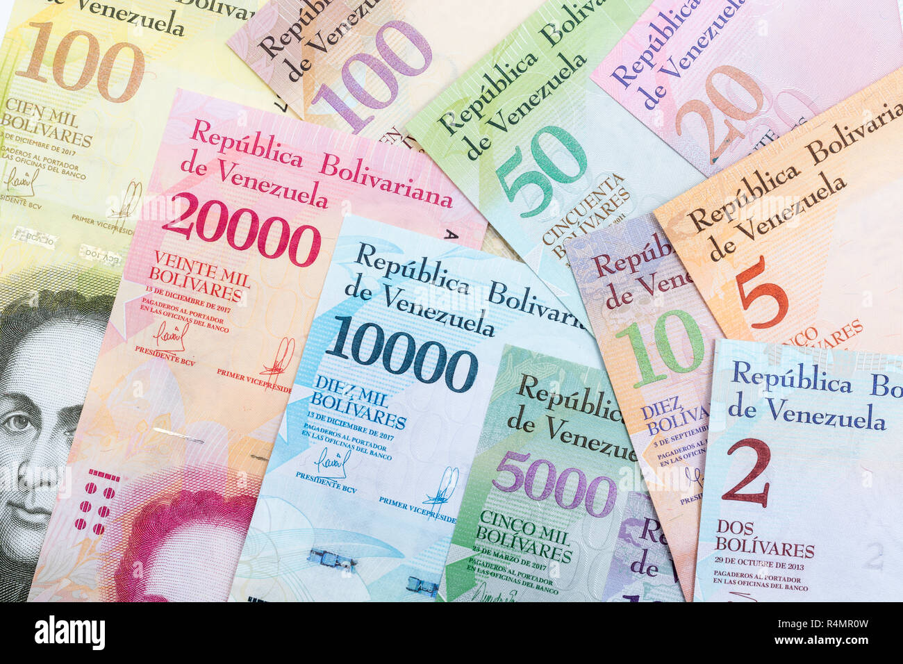 Venezuela Bolivar banknotes - metaphor for Hyperinflation in the ...