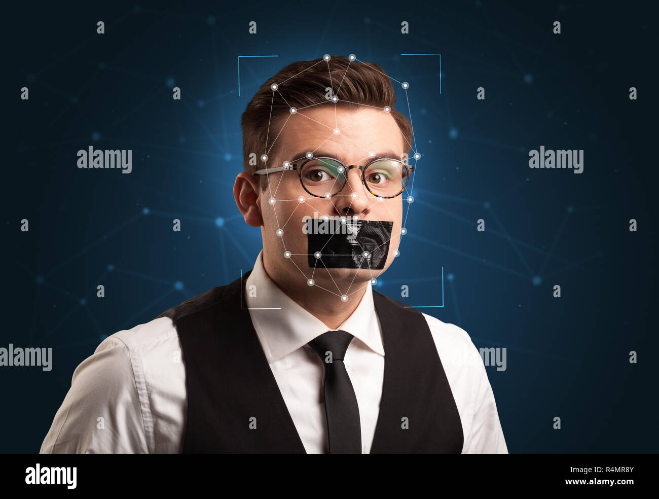 Recognition of a face by layering a mesh. Biometric verification and ...