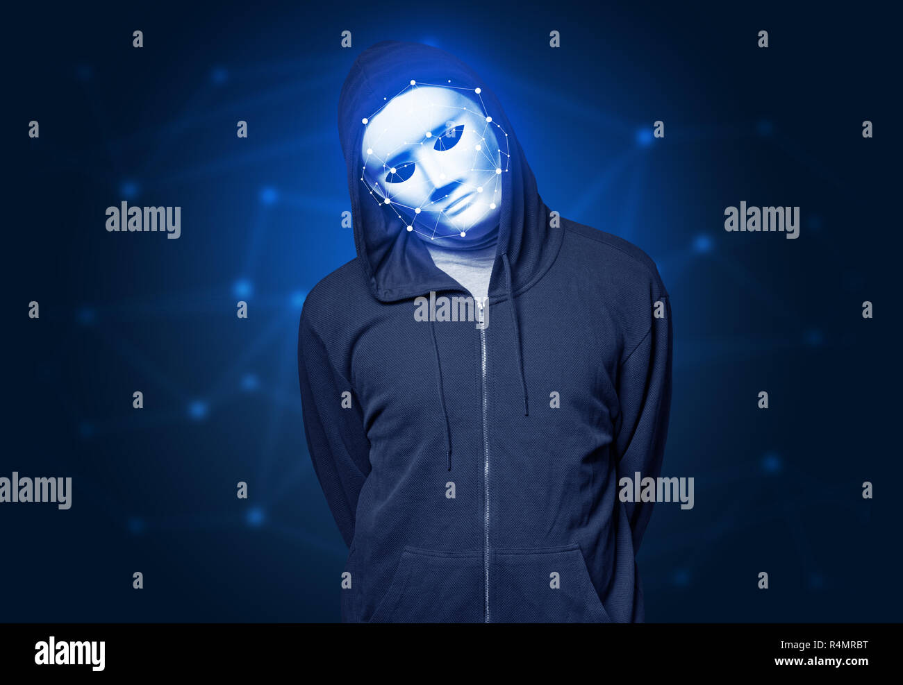 Face recognition with mesh. Cyber security concept Stock Photo - Alamy