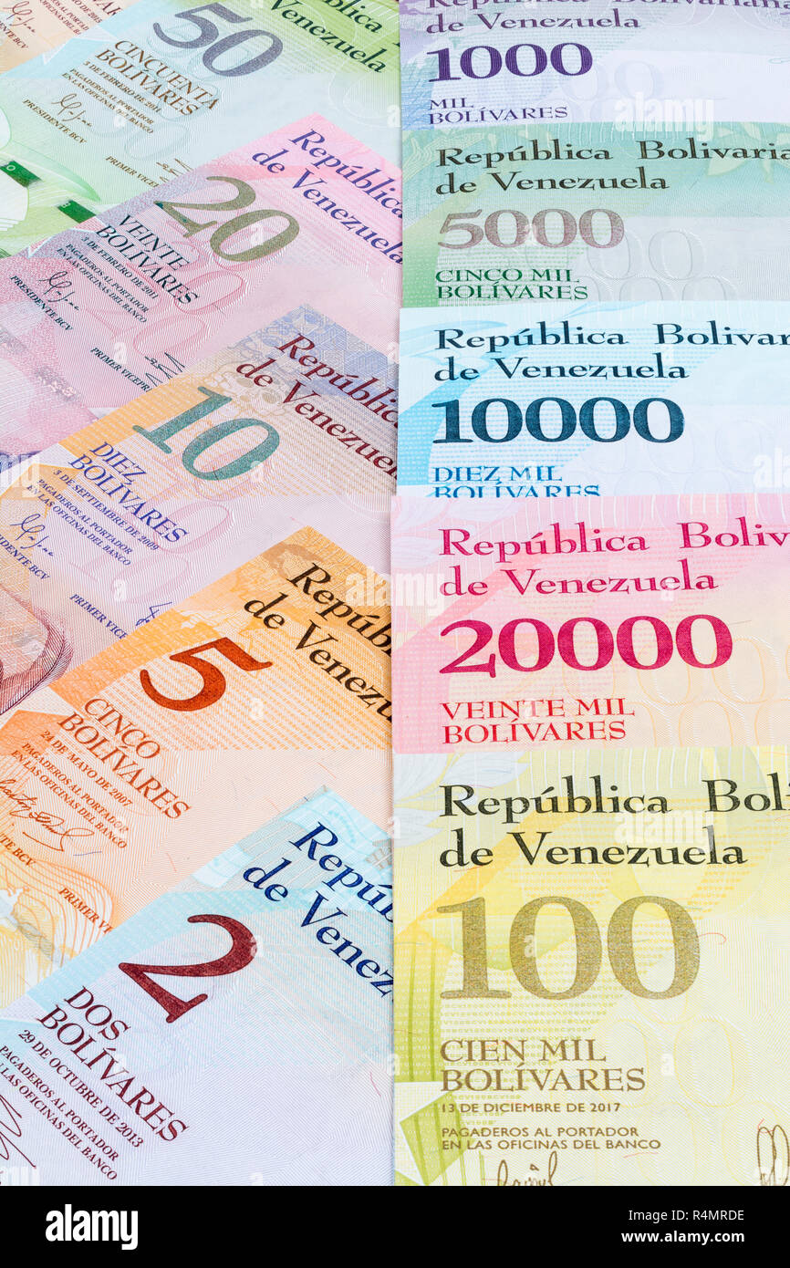 Venezuela Bolivar banknotes - metaphor for Hyperinflation in the ...