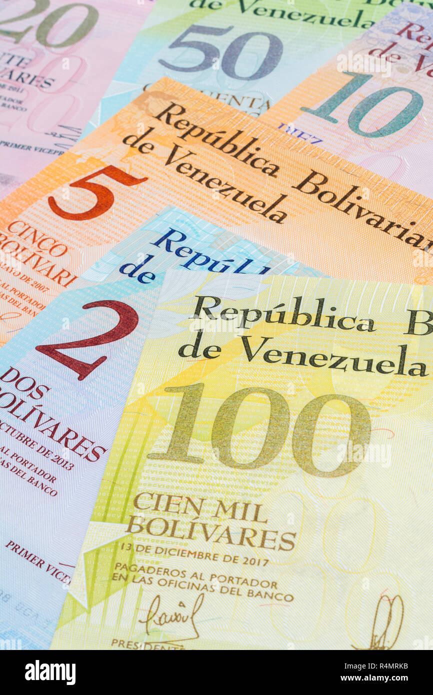 Venezuela Bolivar banknotes - metaphor for Hyperinflation in the ...