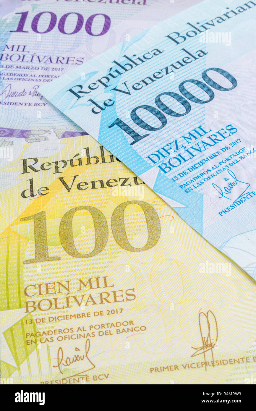 Venezuela Bolivar banknotes - metaphor for Hyperinflation in the ...