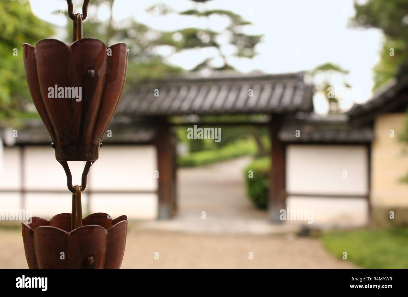 Calm vibes at a Japanese temple after a rainy morning Stock Photo - Alamy