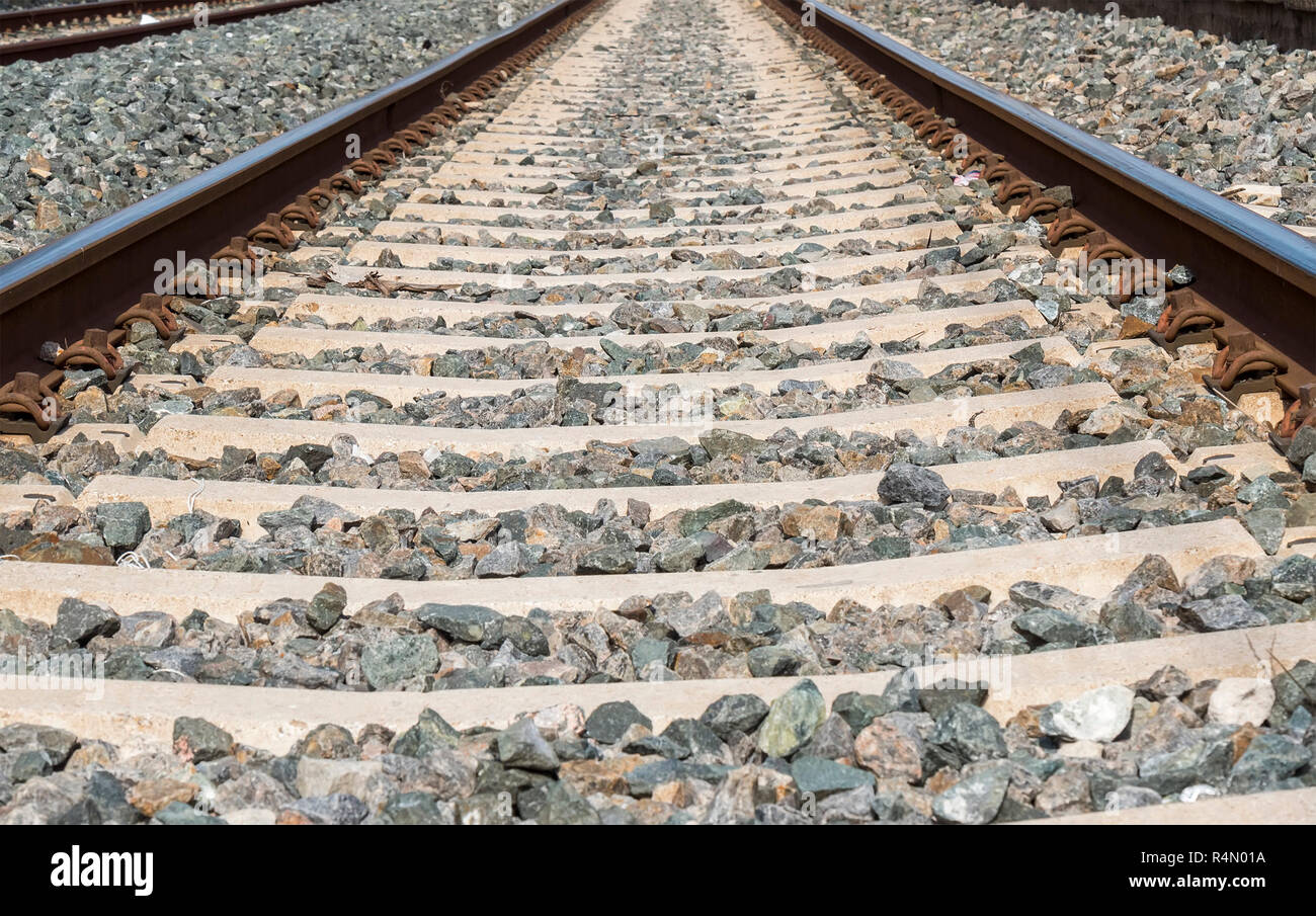 Railroad view passing through the station Stock Photo - Alamy