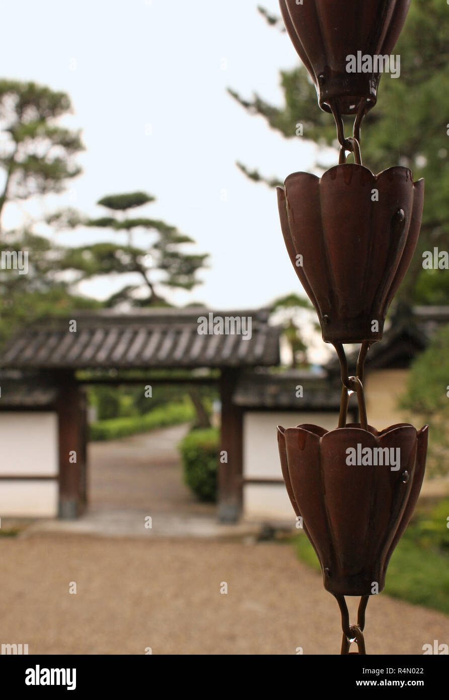 Calm vibes at a Japanese temple after a rainy morning Stock Photo - Alamy