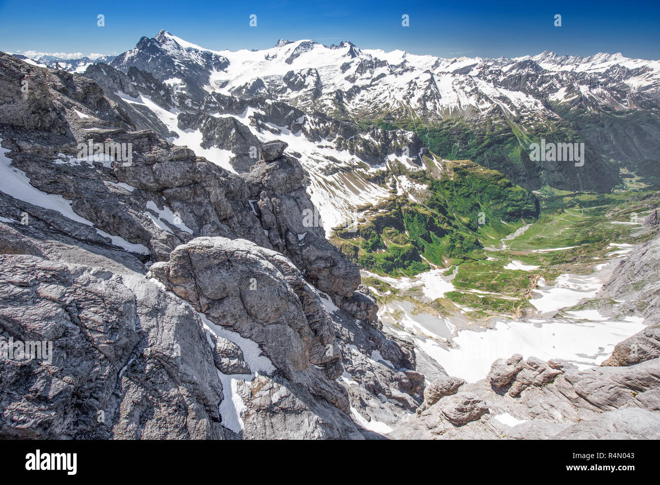 View of Swiss Alps from Titlis ski resort, Switzerland, Europe Stock ...