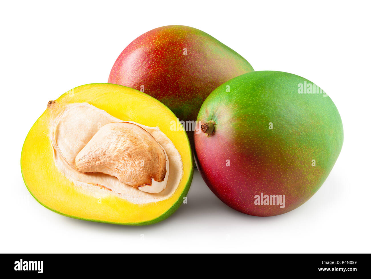 mangoes isolated on white background, with clipping path Stock Photo ...