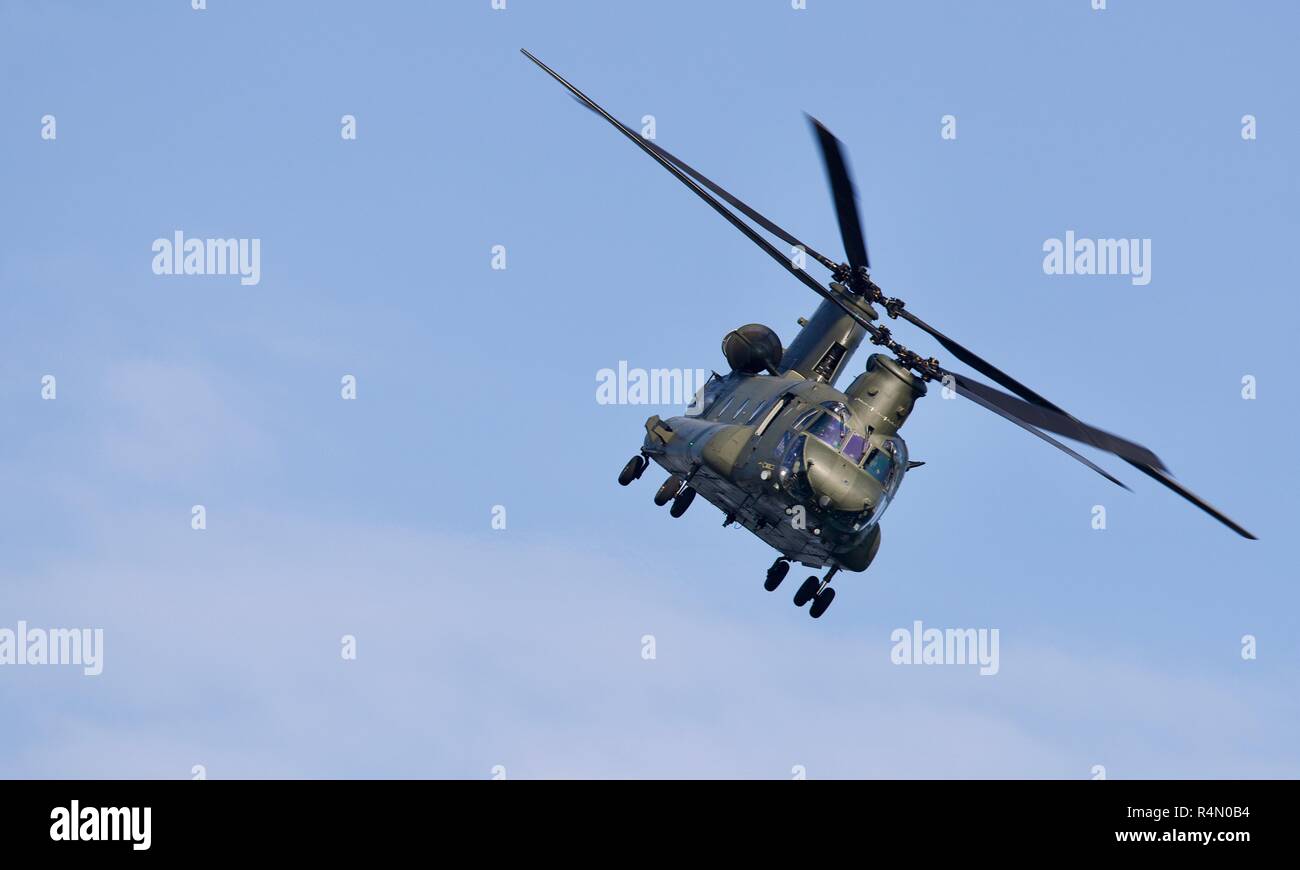RAF Chinook Display Team performing at the 2018 Bournemouth Air ...