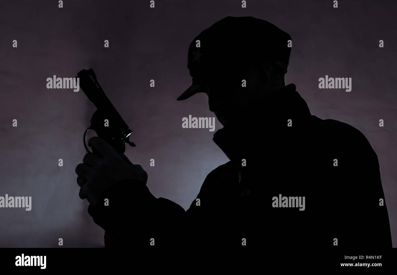 Back view man gun hi-res stock photography and images - Alamy