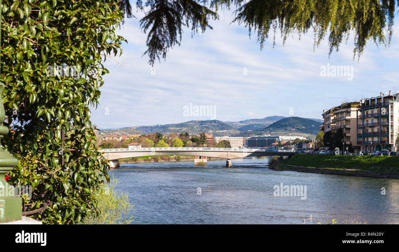 view of Ponte Risorgimento of Adige river Stock Photo - Alamy