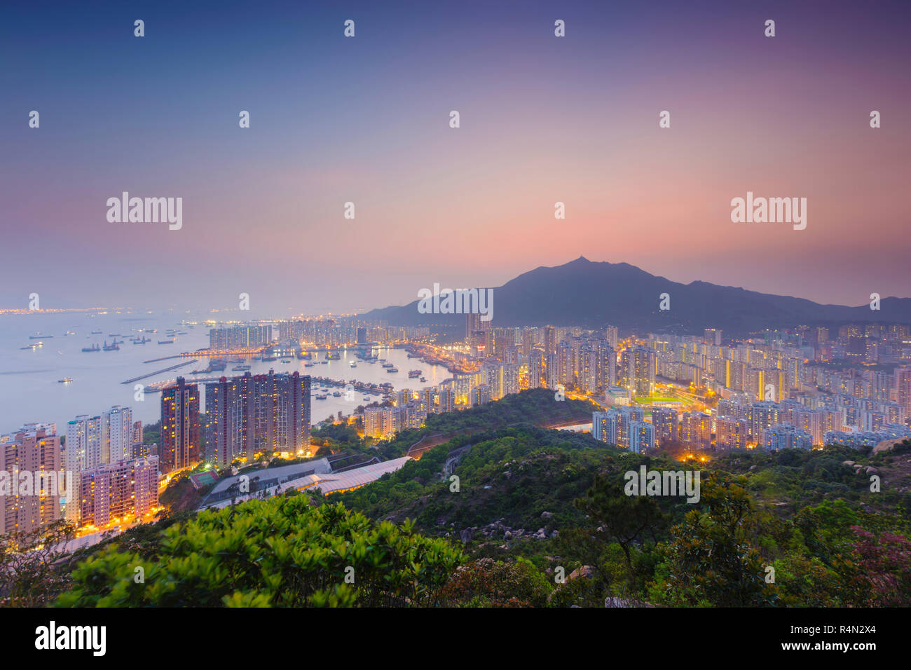 Hong Kong Tuen Mun skyline and South China sea Stock Photo - Alamy
