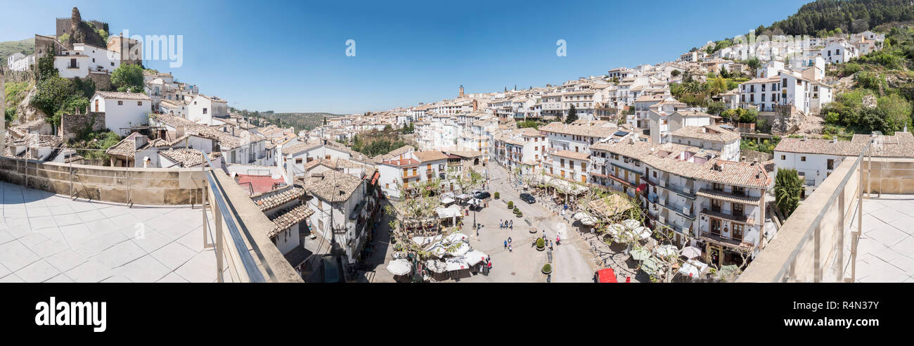 Panoramic view of Cazorla village, in the Sierra de Cazorla, Jaen ...