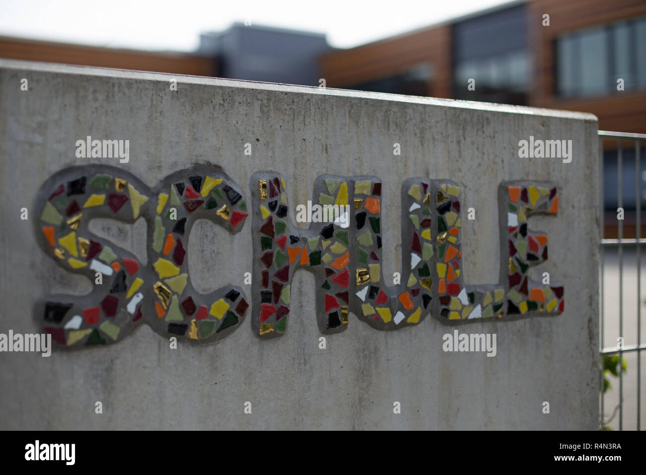 lettering school on a concrete wall Stock Photo - Alamy