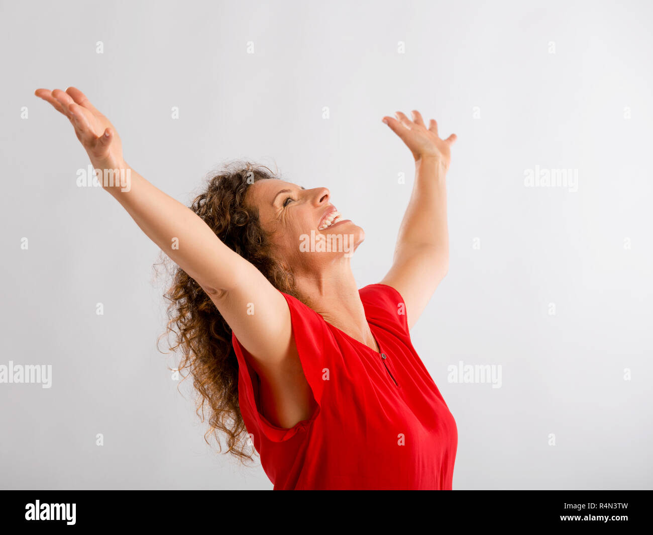 Profile photo delighted woman hi-res stock photography and images - Alamy