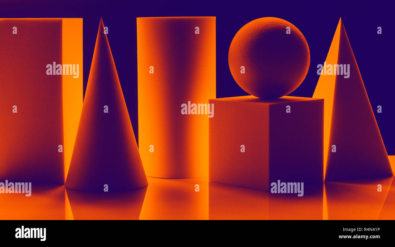 Orange geometric shapes Stock Photo - Alamy