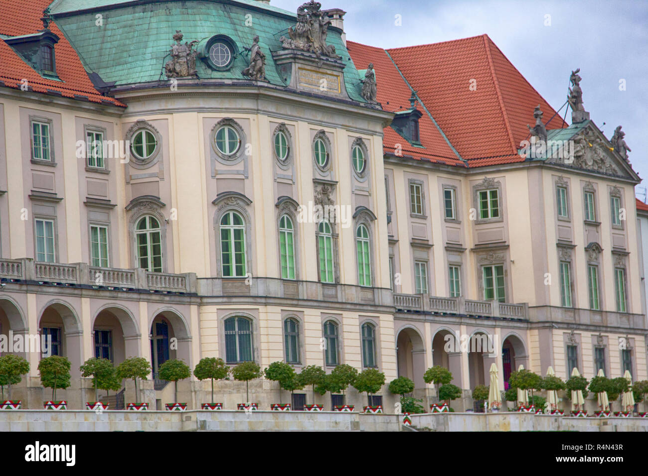Ancient building with sculptural attributes of medieval chivalry, The ...