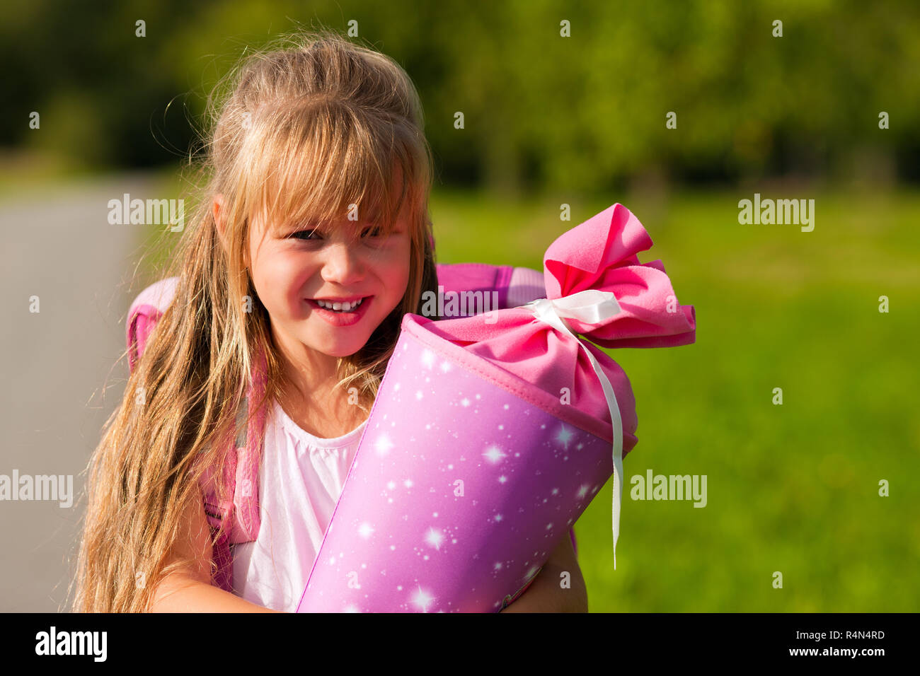Child Having First Day At School Stock Photo Alamy child-having-first-day-at-school-stock-photo-alamy
