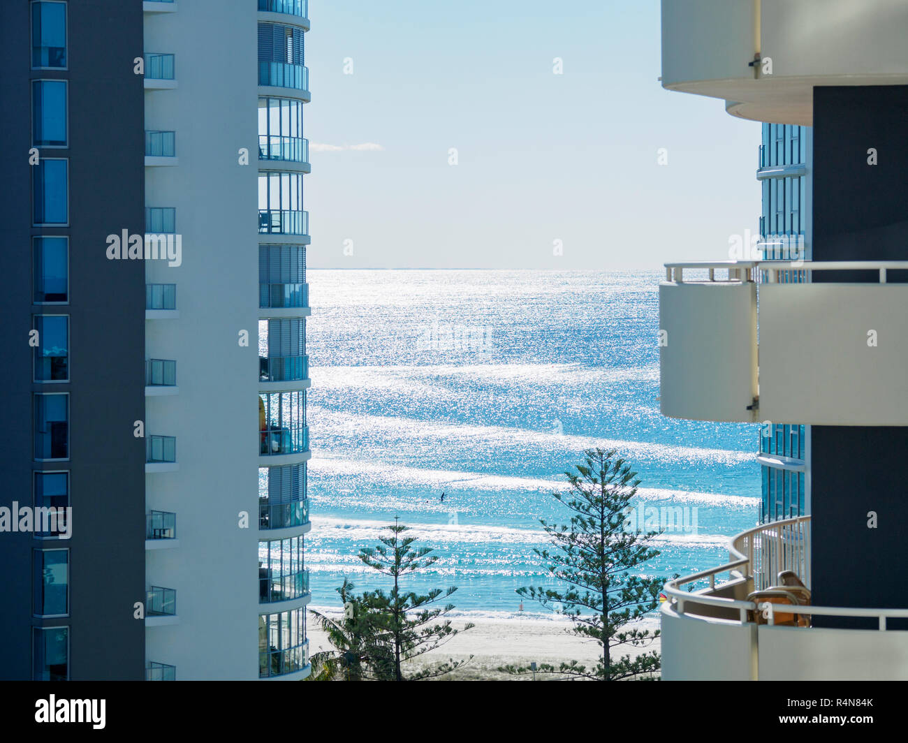 Apartment buildings by beach Stock Photo - Alamy