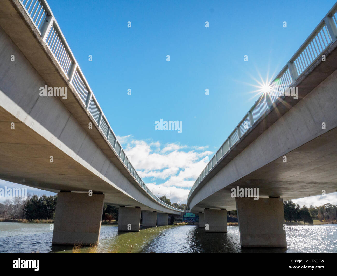 Low angle view of bridges under sunshine Stock Photo - Alamy