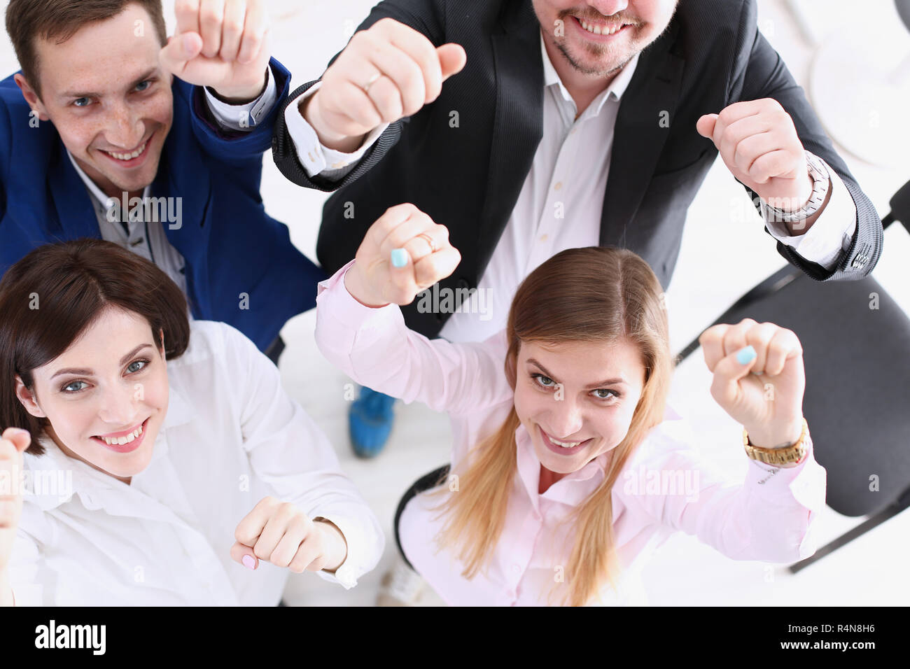 Group of joyful happy people in suits celebrate Stock Photo - Alamy