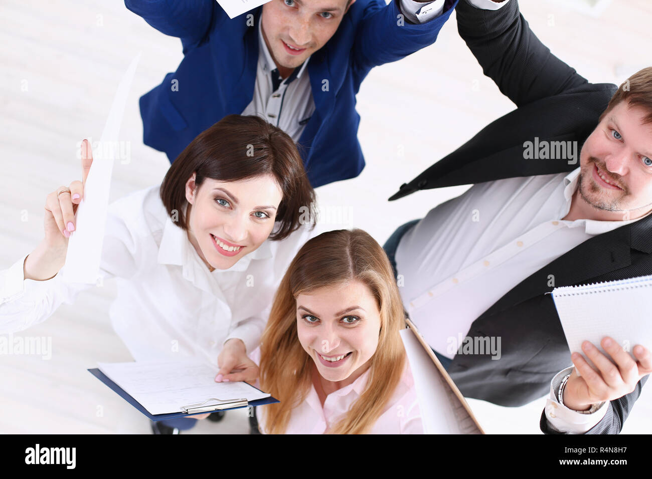 Group of joyful happy people in suits celebrate Stock Photo - Alamy