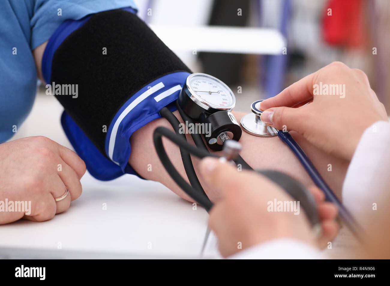 Female doctor arms make medic procedure closeup Stock Photo - Alamy