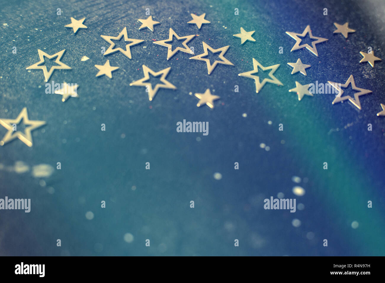 Night sky with stars and moon objects macro Stock Photo - Alamy