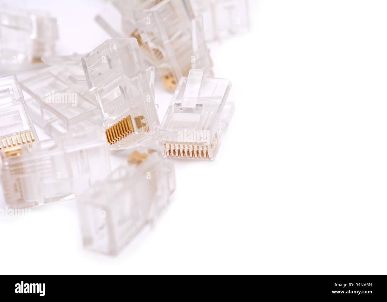 RJ45 installing connectors Stock Photo - Alamy