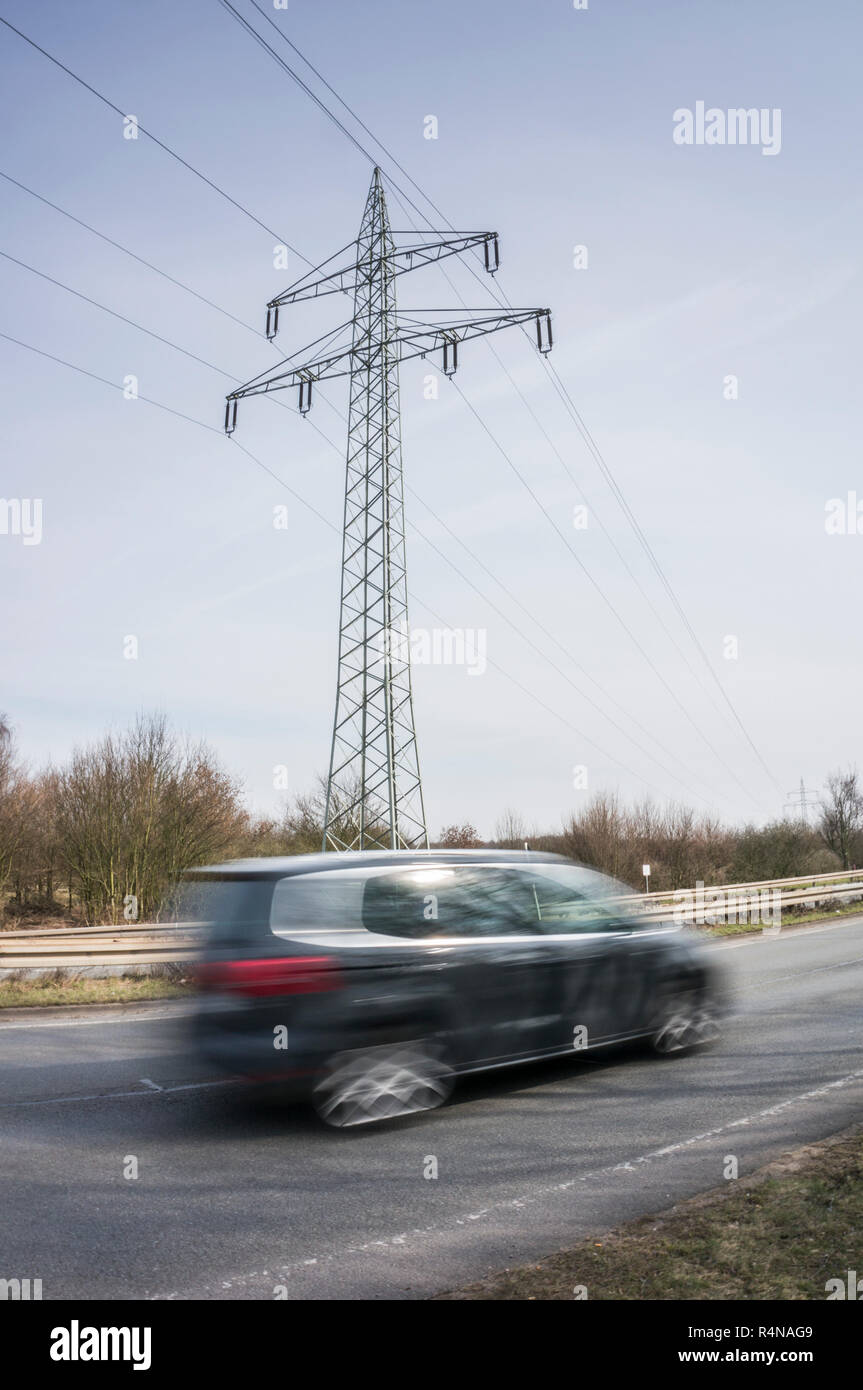 electricity transport and power consumption Stock Photo - Alamy