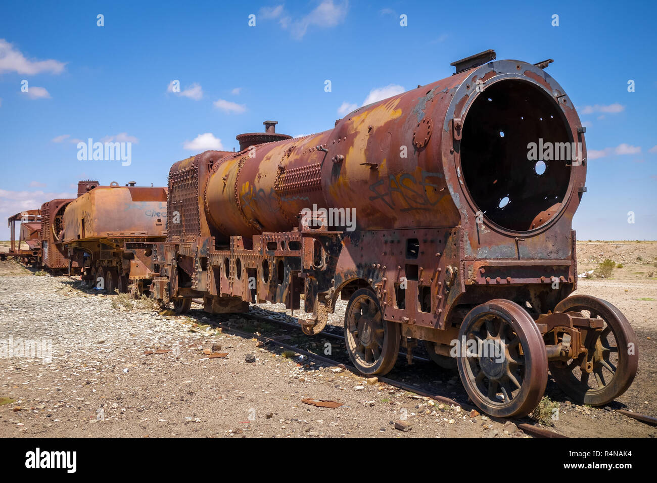 Train cemetery in Uyuni, Bolivia Stock Photo - Alamy