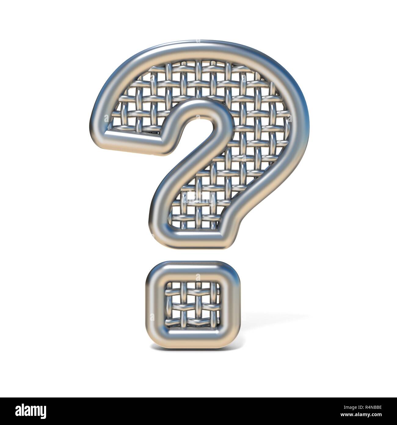 Outlined metal wire mesh font QUESTION MARK 3D Stock Photo - Alamy