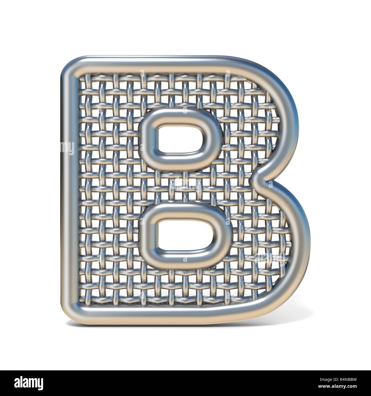 Outlined metal wire mesh font LETTER B 3D Stock Photo - Alamy