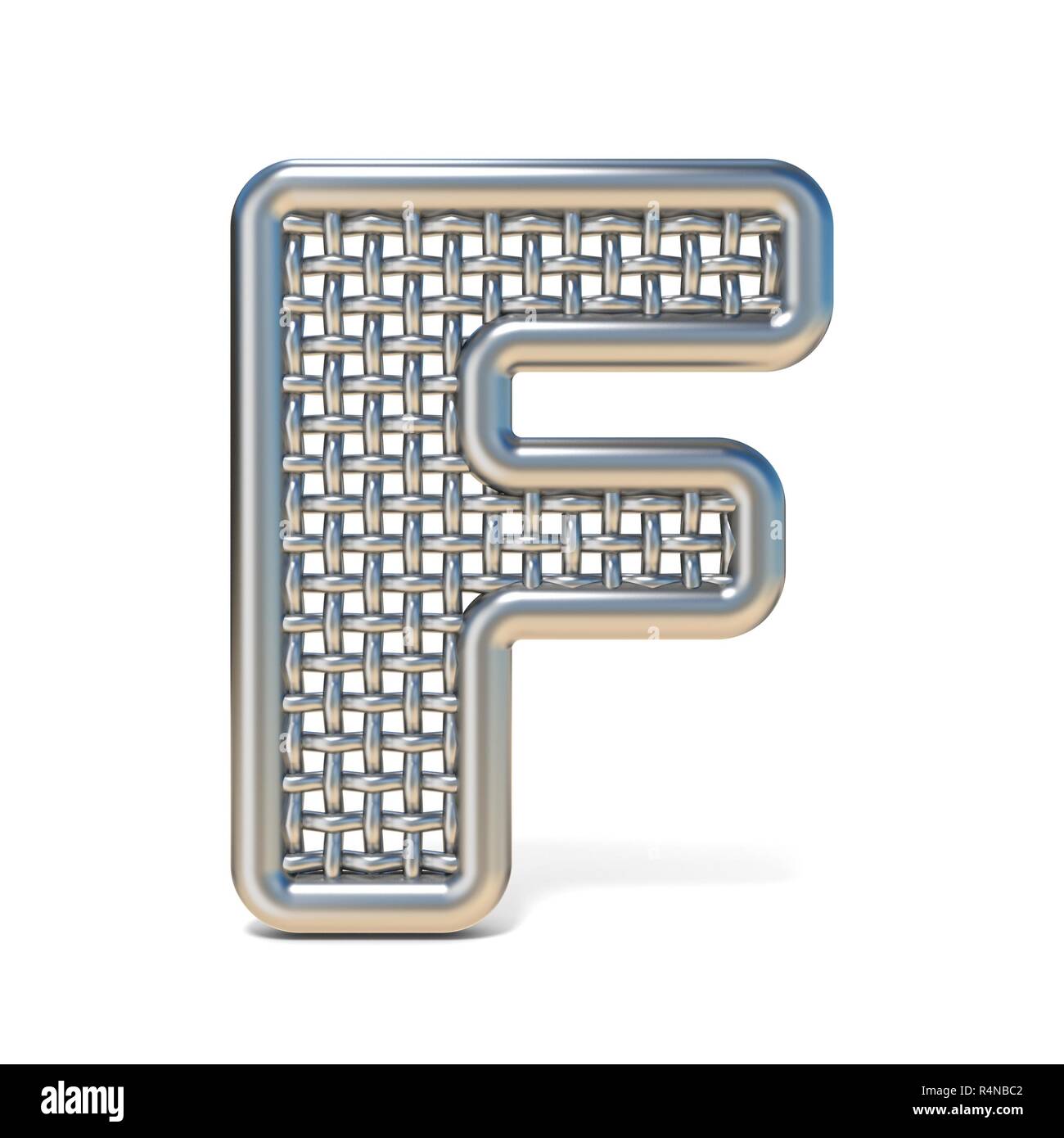 Outlined metal wire mesh font LETTER F 3D Stock Photo - Alamy