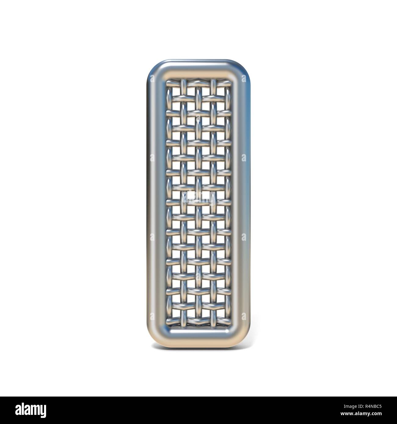 Outlined metal wire mesh font LETTER I 3D Stock Photo - Alamy