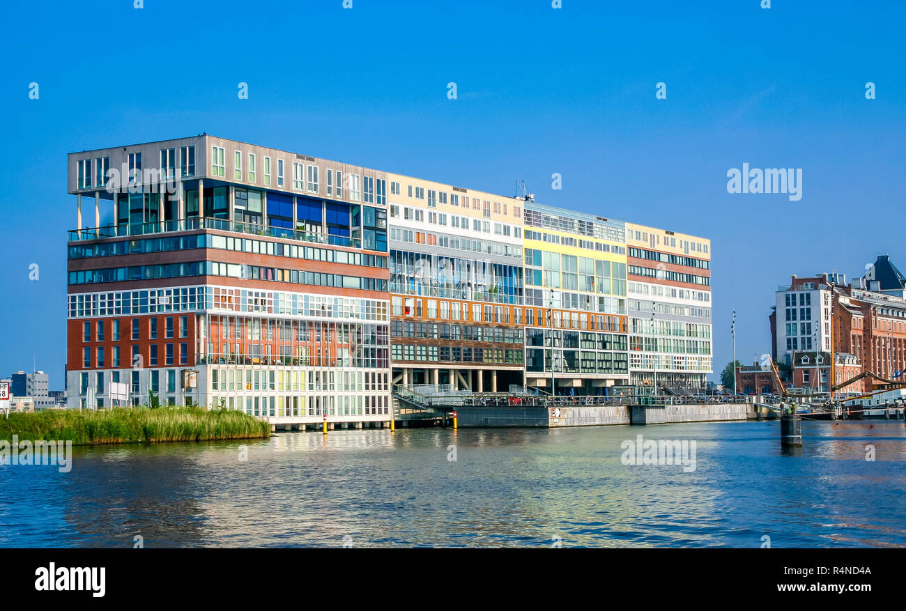 AMSTERDAM, NETHERLANDS - AUGUST 1, 2011: Modern office and apartment ...