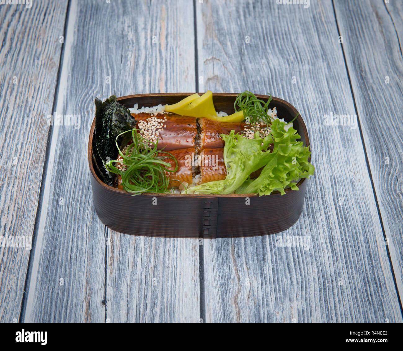 A selection of Japanese food, unagi don Stock Photo - Alamy
