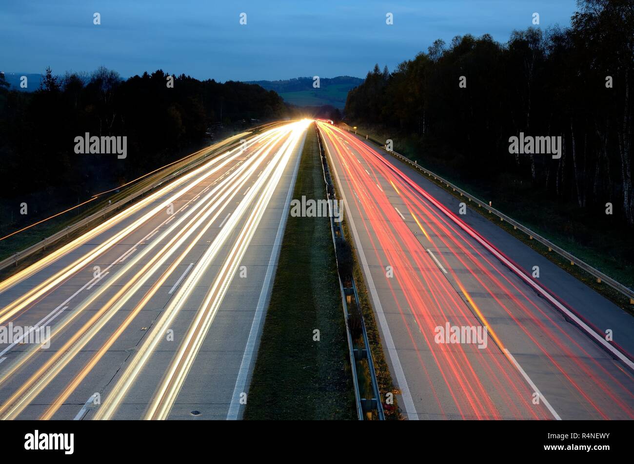 Highway at night Stock Photo - Alamy
