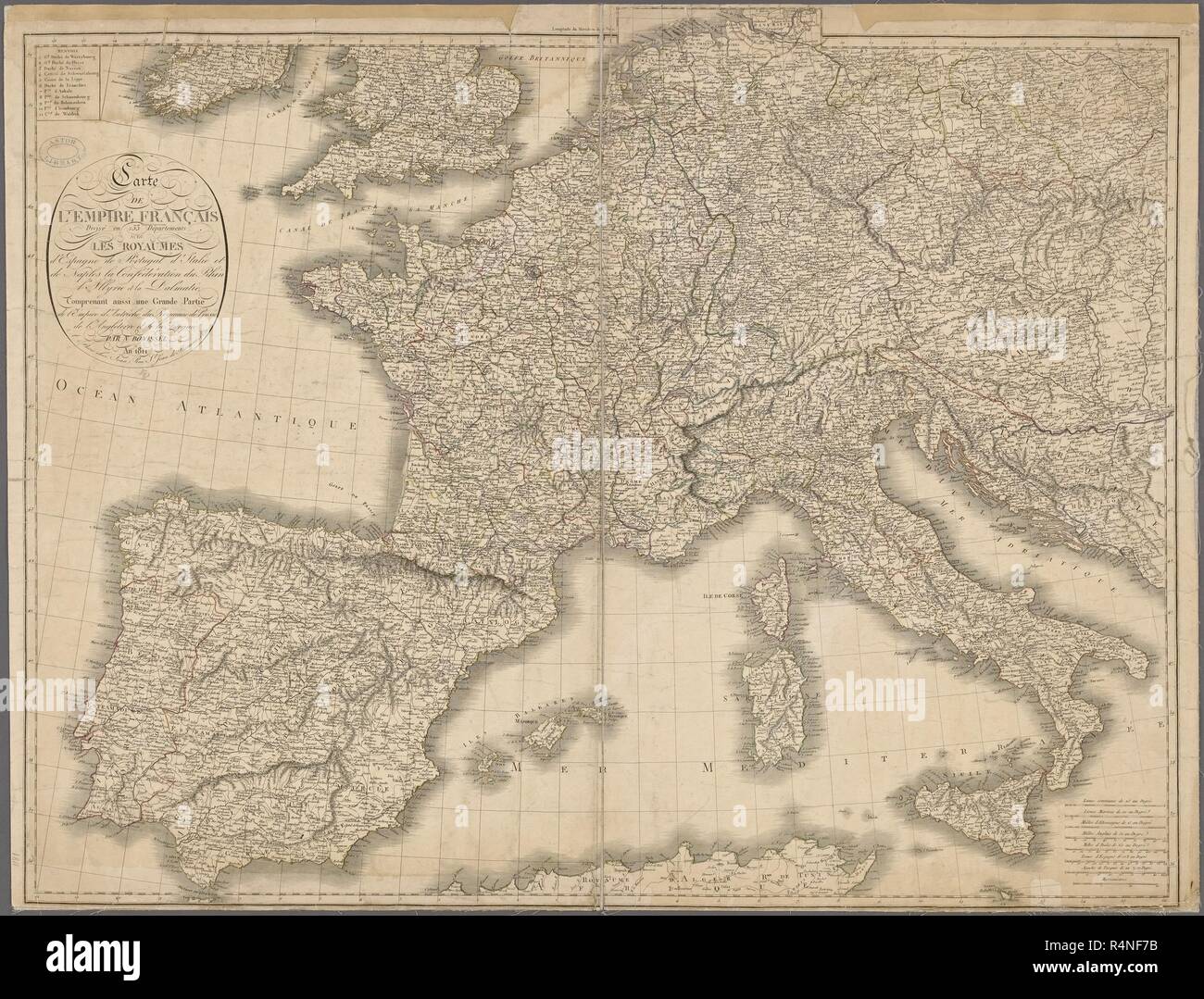 vintage european map of the continent Stock Photo - Alamy