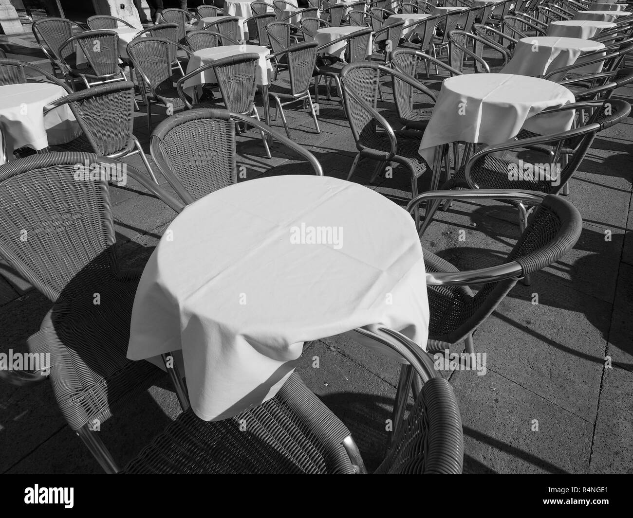 Many tables Black and White Stock Photos & Images - Alamy