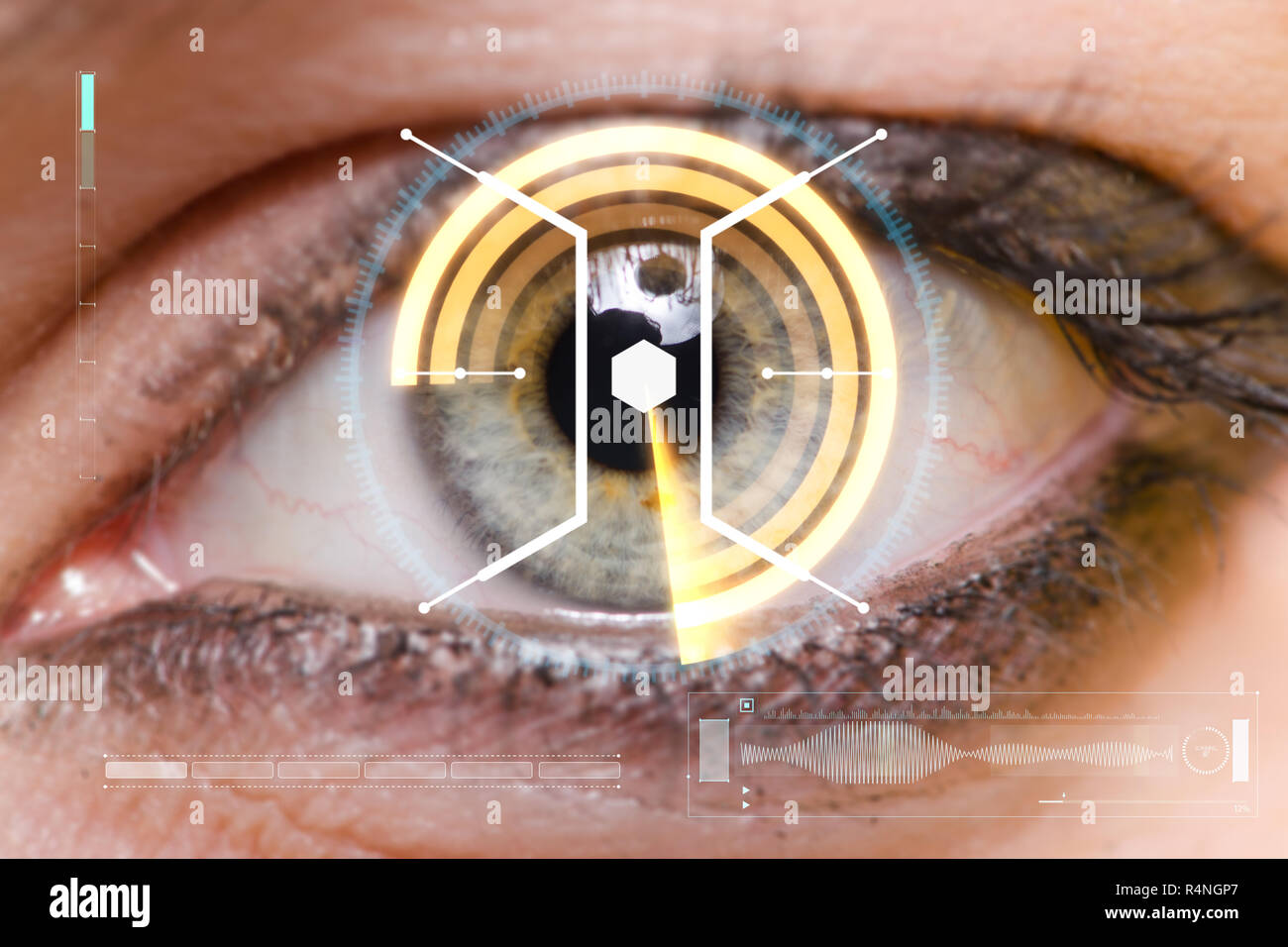 Concept of sensor implanted into human eye Stock Photo - Alamy